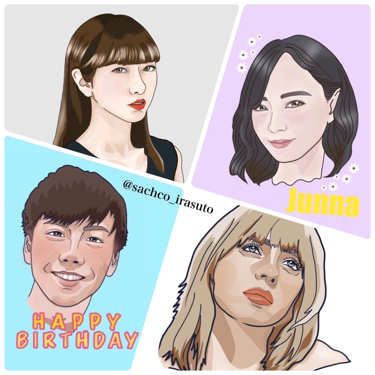 ポップでかわいい似顔絵描きます アイコンやSNS等にいかがでしょうか？ | 似顔絵作成 | ココナラ