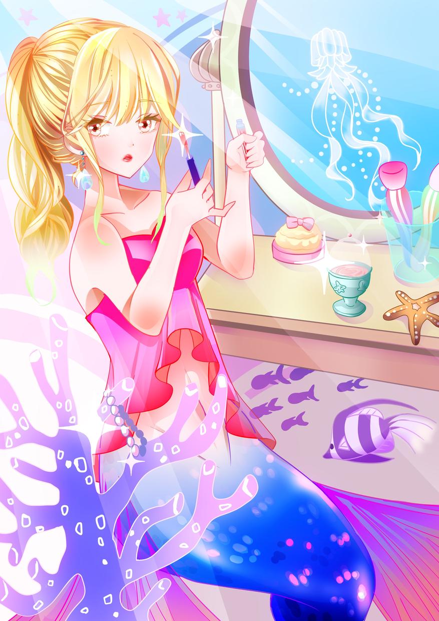 可愛い人魚描きます 貴方だけの人魚を制作します オリジナル イラスト作成 ココナラ