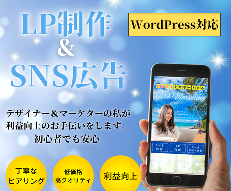 WordPressで高クオリティLP作成をします WordPress/LP作成/SNS広告運用代行 | SNSマーケティング | ココナラ