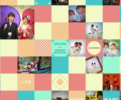 カラフル☆ポップ★な結婚式OPムービー作ります 賑やかでノリの良いオープニングでhappyな披露宴を！ | 結婚式・イベント動画制作 | ココナラ