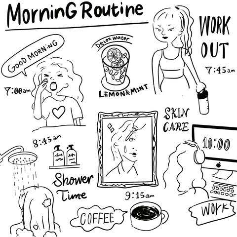 Morning routine | Moe Maruyamaさん(イラストレーター)のポートフォリオ | ココナラ